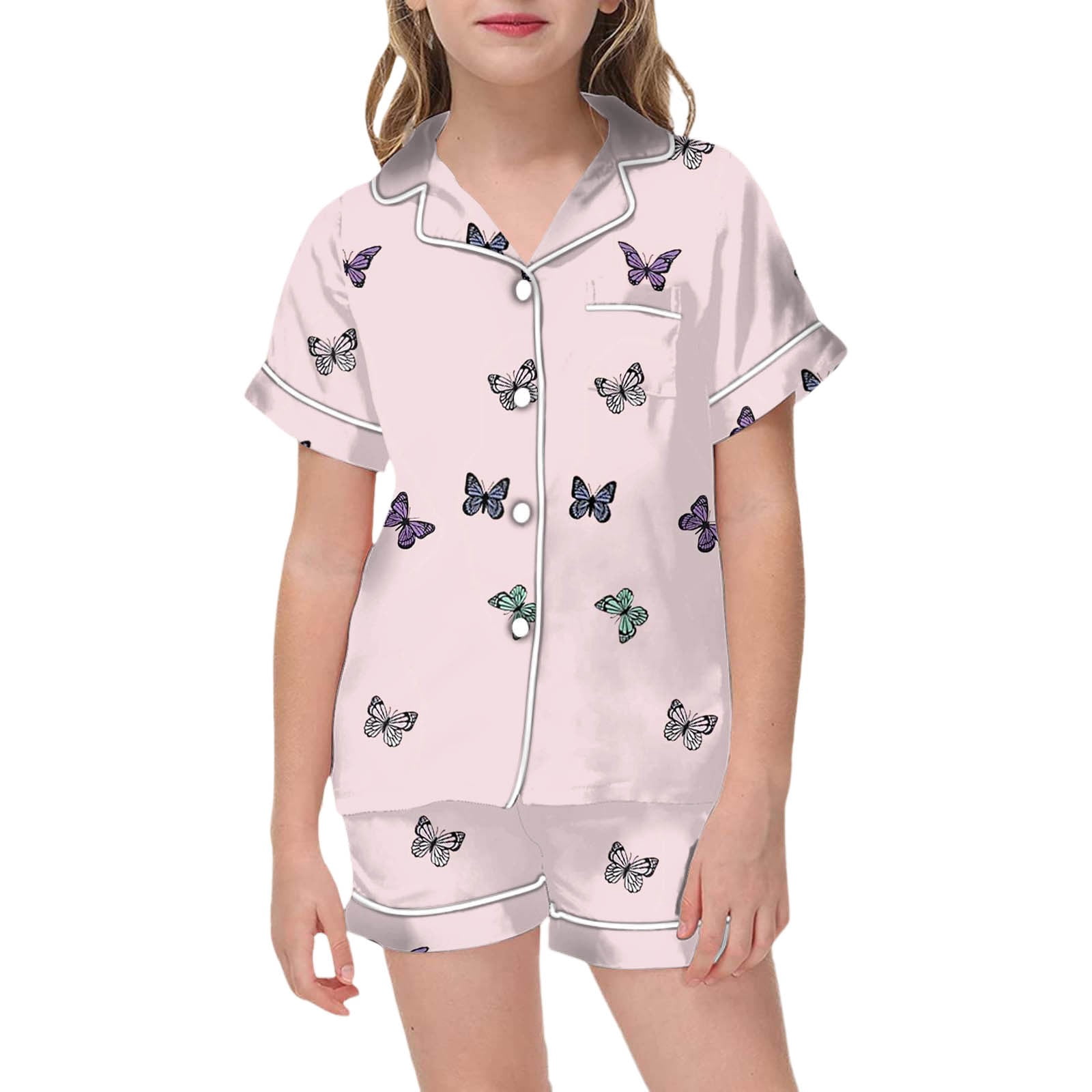 Big Baby Girl Summer Clothes Casual Short Sleeve Button Down Shirt And ...