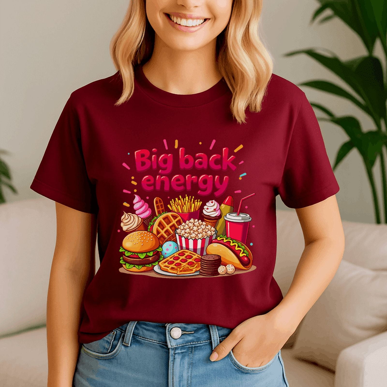 Big Back Energy Fast Food Shirt , Funny Inappropriate Sarcasm Saying ...