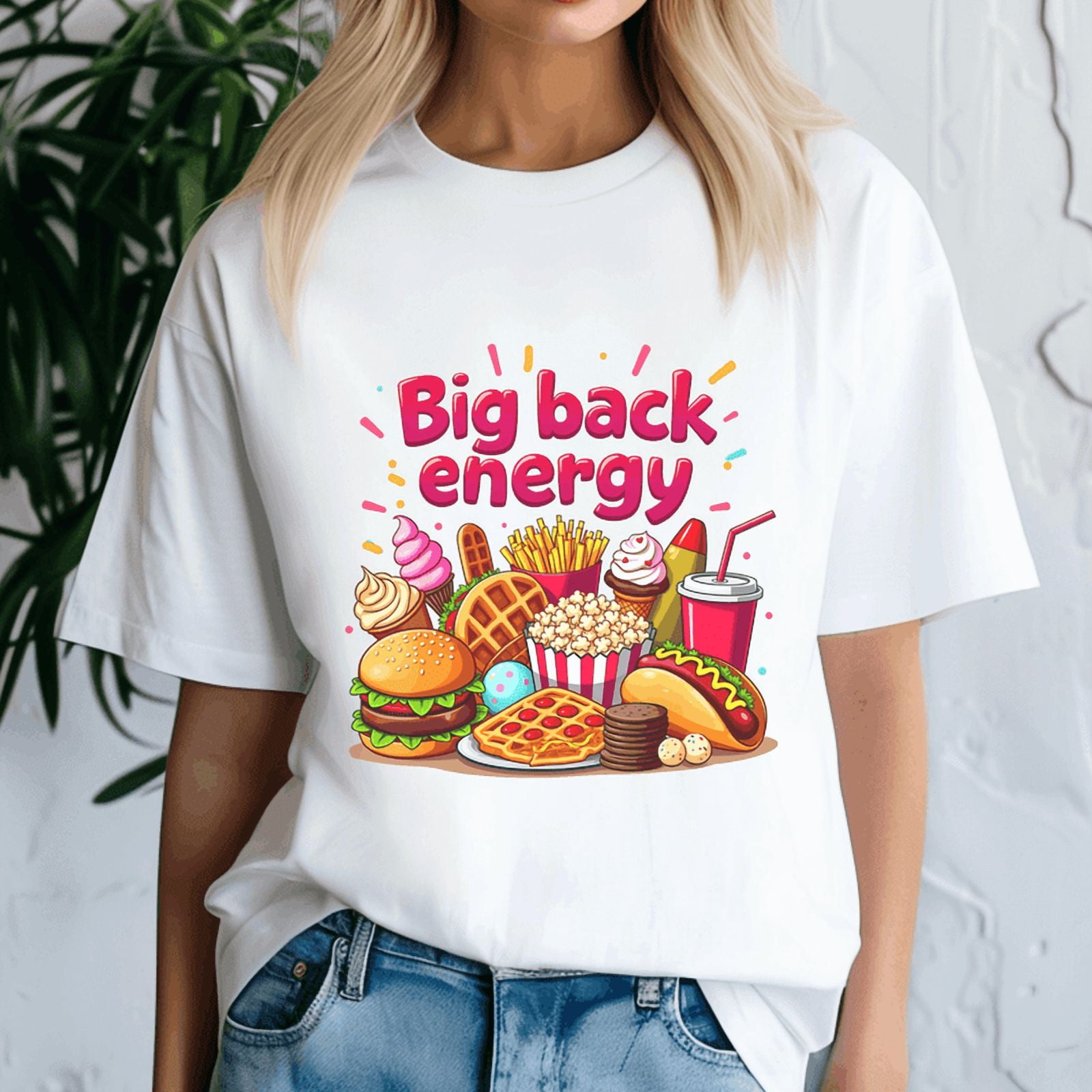 Big Back Energy Fast Food Shirt , Funny Inappropriate Sarcasm Saying ...