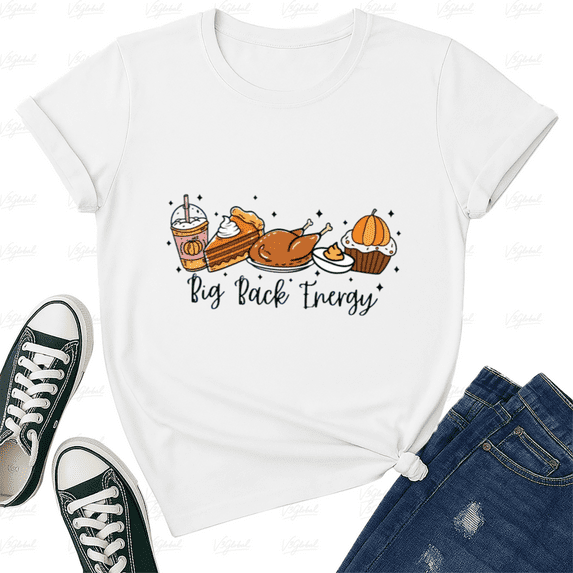 Big Back Energy Funny Thanksgiving Turkey Dinner Humor Unisex T-Shirt ...