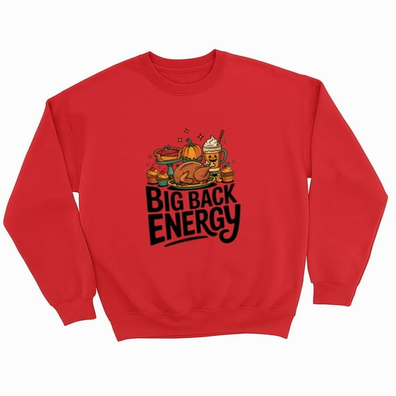 Big Back Energy Retro Leg Day Turkey Funny Fall Themed Graphic Print ...