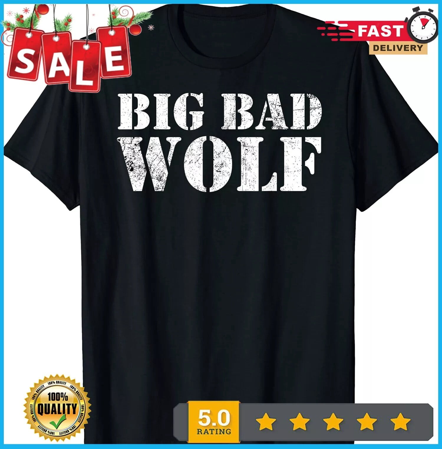 Big Bad And Wolf Wolves Werewolf Cool Dog Unisex T-Shirt - Walmart.com