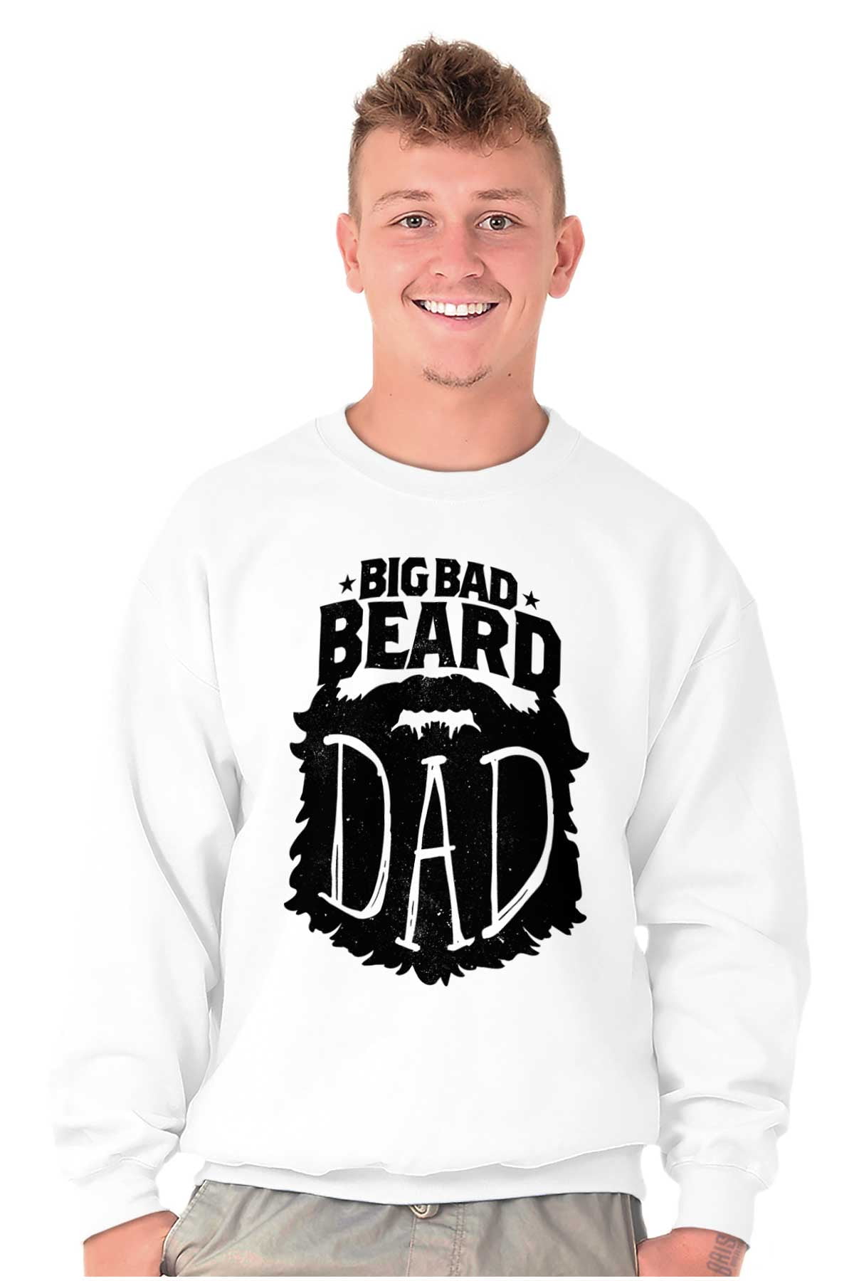 Big Bad Beard Dad Fathers Day Gift Men Big & Tall Sweatshirt Brisco ...