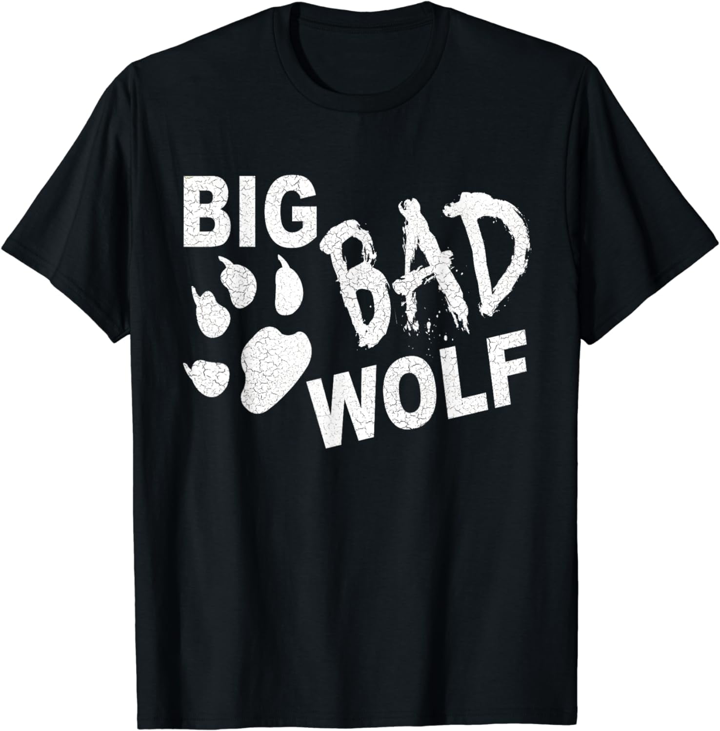 Big Bad Wolf Paw Distressed White Funny Novelty T Shirt - Walmart.com