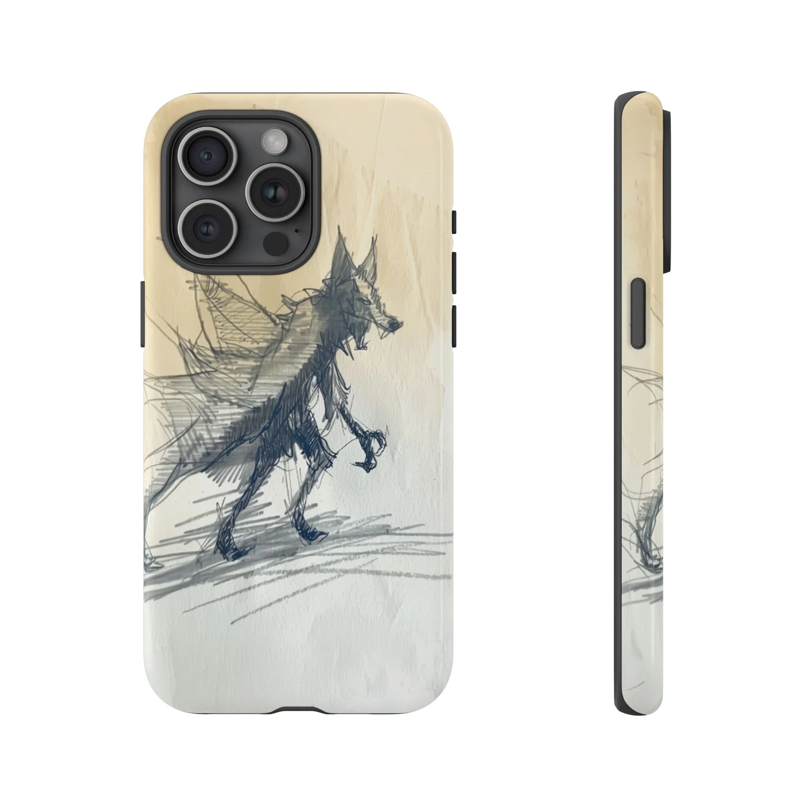 Big Bad Wolf Pencil Drawing Art Phone Case for iPhone Case 17 16 15 14 ...