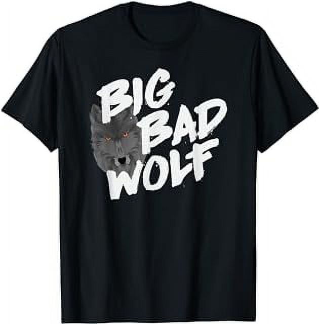 Big Bad Wolf T-shirt Wolf Face Funny Wolf Tee - Walmart.com