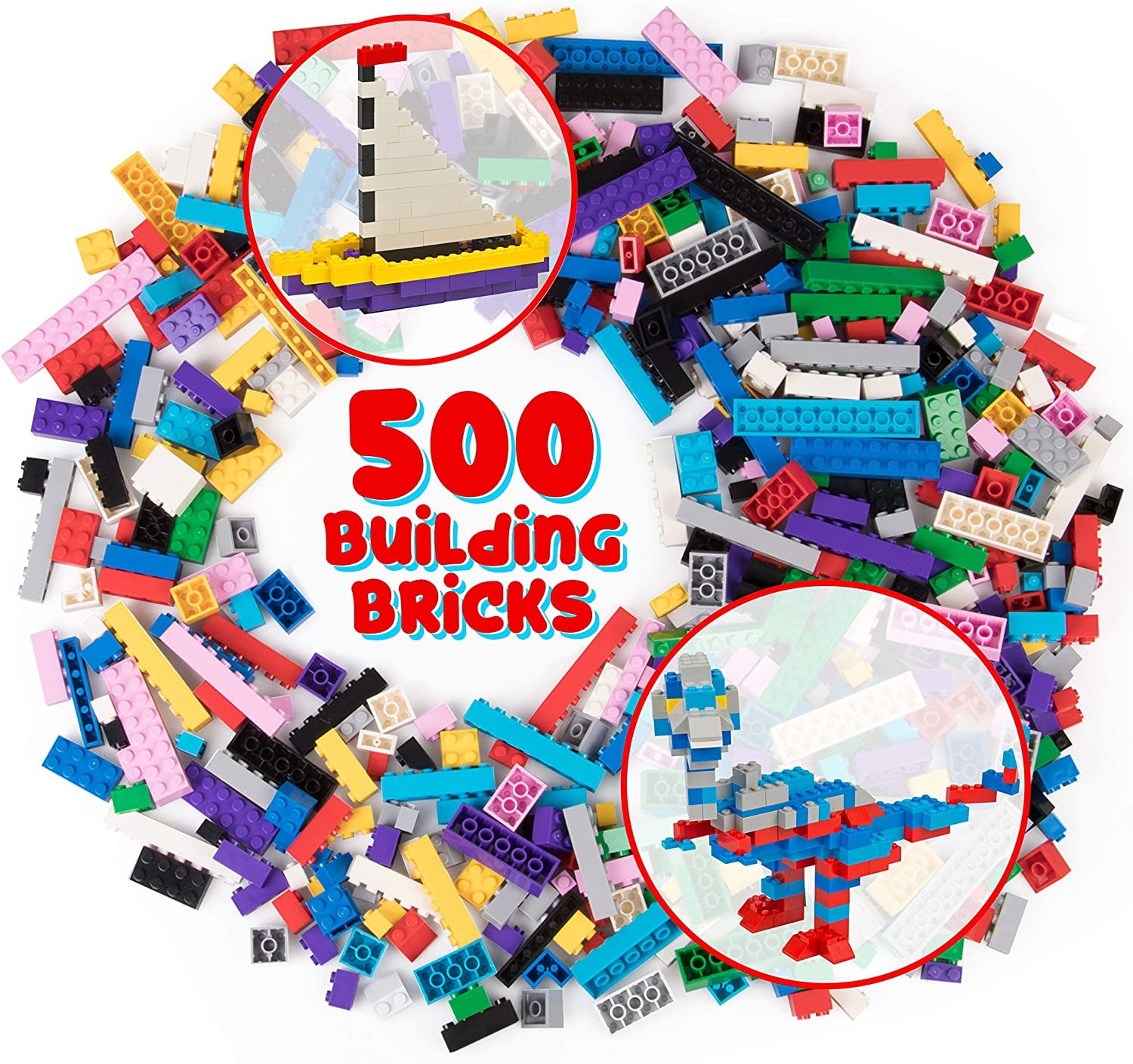 Big Bag of Bricks Classic Building Bricks, 500 Pieces - Walmart.com