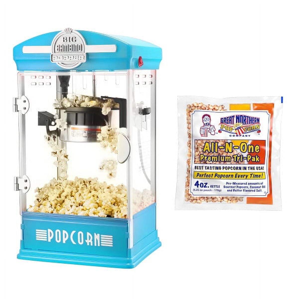 Big Bambino Popcorn Machine – 4 Oz Kettle with 12 Pack of All-In-One ...
