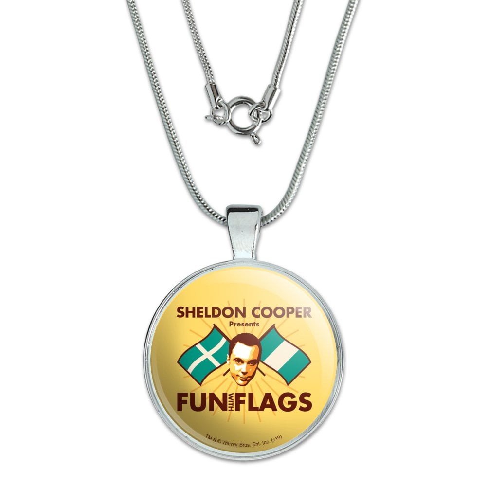 Big Bang Theory Sheldon Cooper Fun with Flags 1" Pendant with Sterling ...