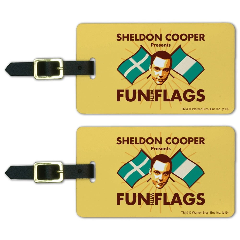 Big Bang Theory Sheldon Cooper Fun with Flags Luggage ID Tags Suitcase ...