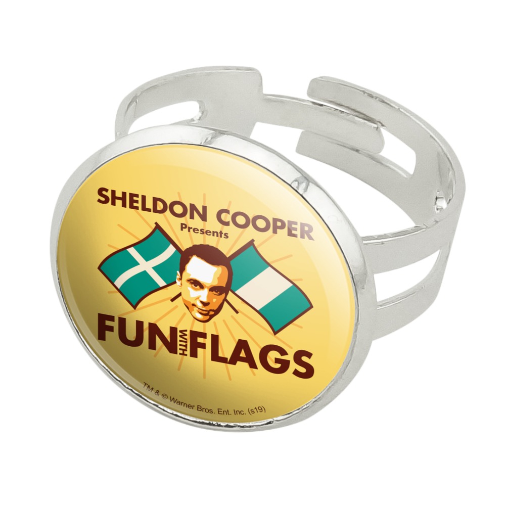 Big Bang Theory Sheldon Cooper Fun with Flags Silver Plated Adjustable ...