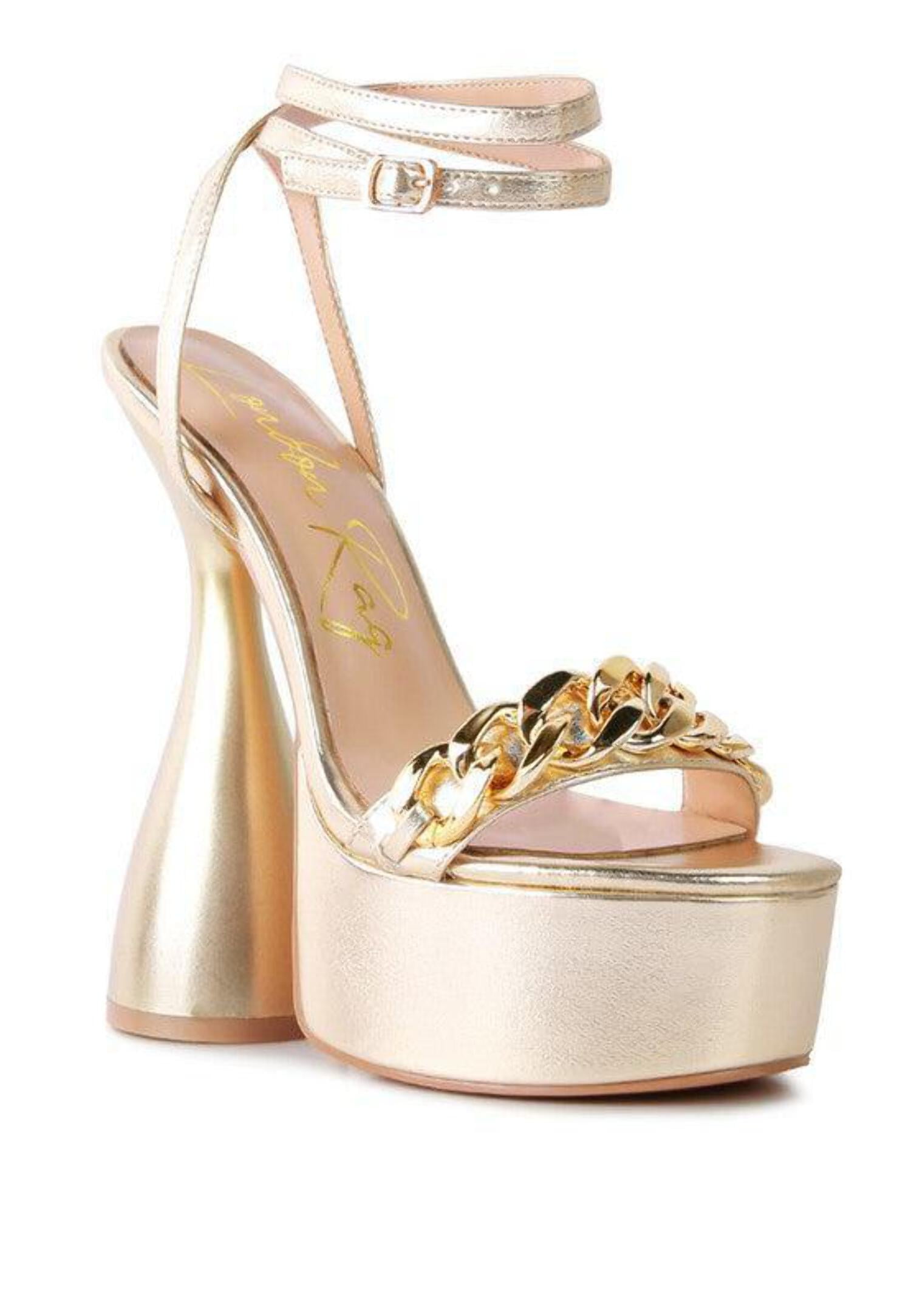 Big Bash Metallic High Platform Chunky Sandals - Walmart.com