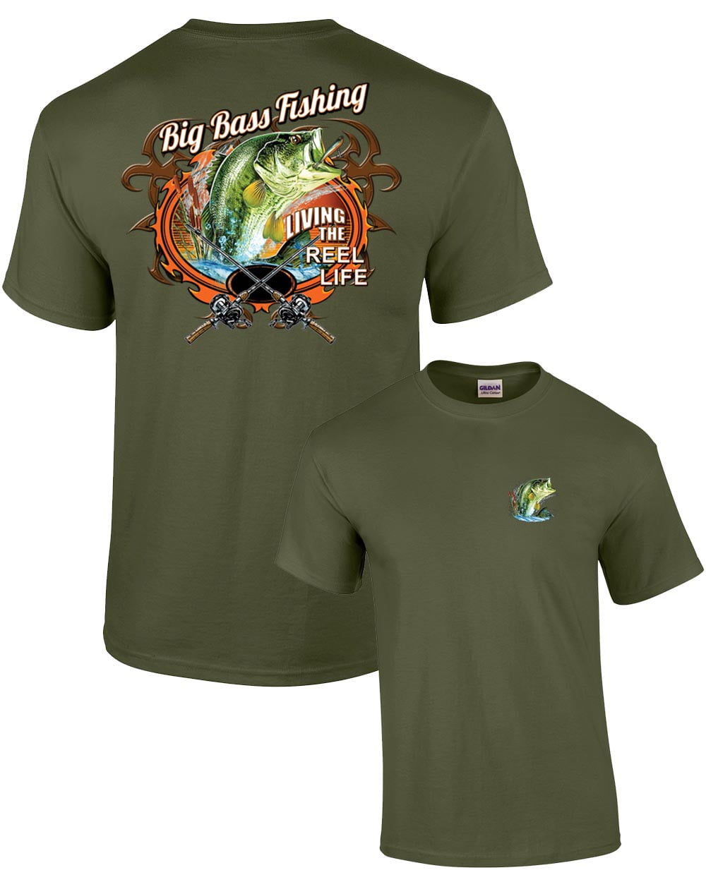 Big Bass Fishing T-shirt Fisherman Outdoors Fish Boating Sporting Sport ...