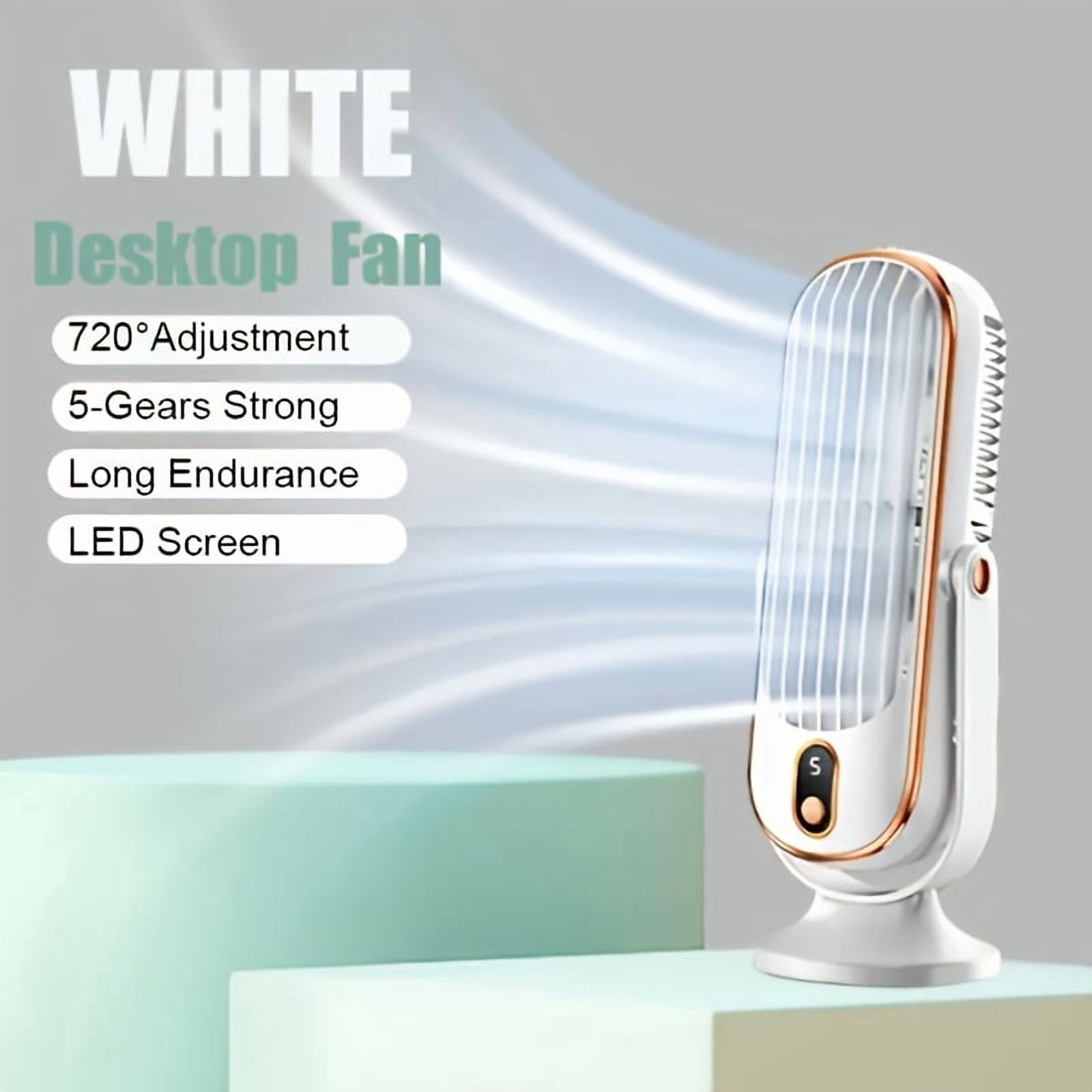 Big-Battery Dual-Motor Portable Fan | 5-Speed 720° Rotational Air ...