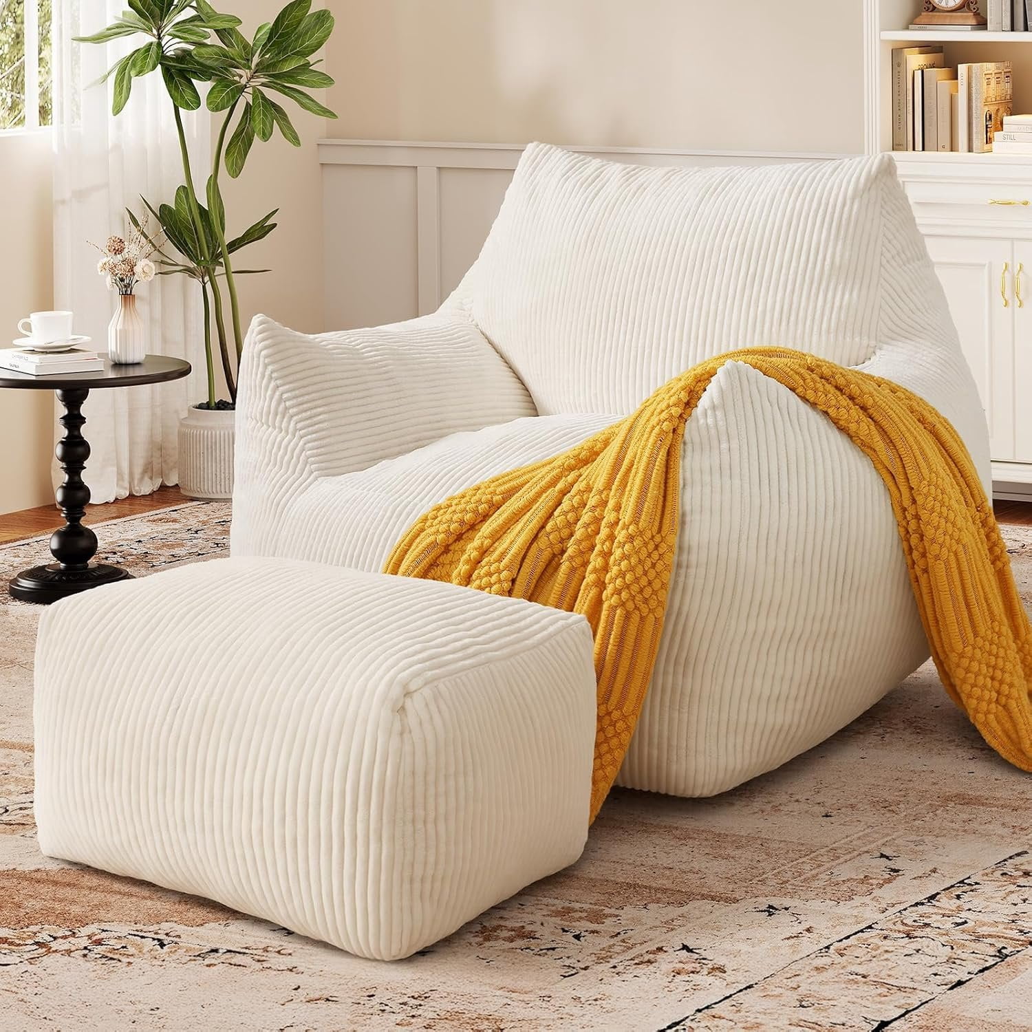 Big Bean Bag Chair for Adults, Ultra Soft Living Room Bean Bag with ...