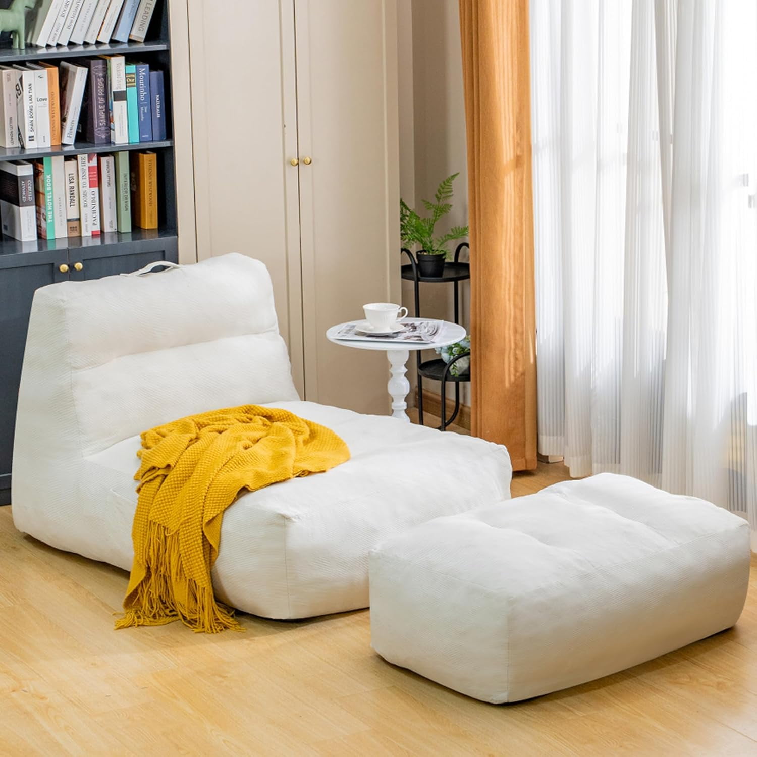 Big Bean Bag Chair with Ottoman for Adults,Giant Beanbag Chair with ...