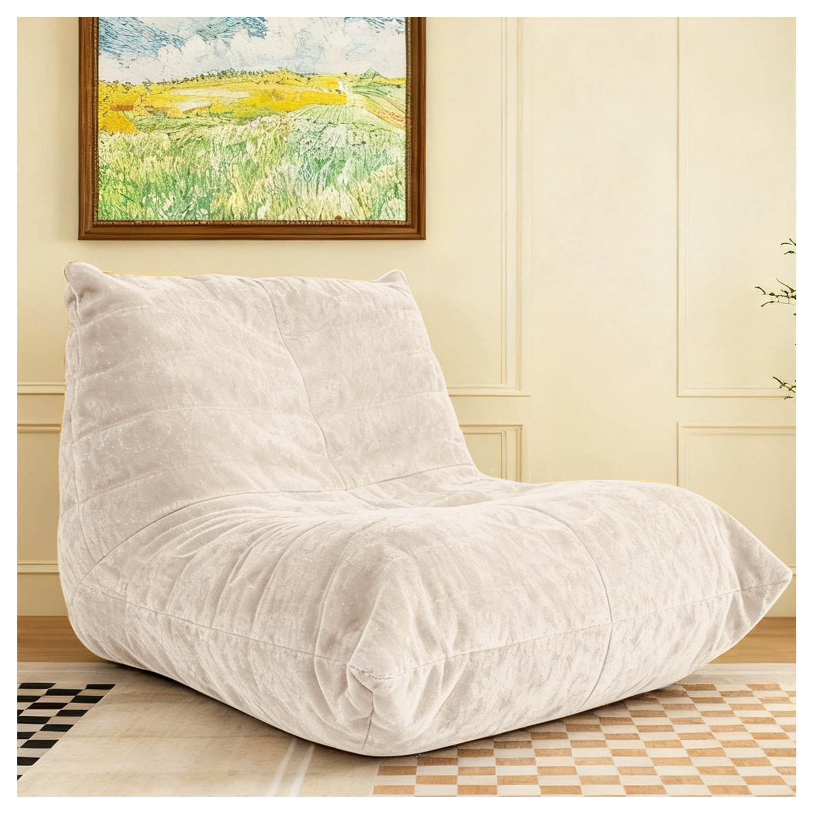 Big Bean Bag Chairs for Adults, Bean Bag Sofa with Soft Sparkling Snow ...