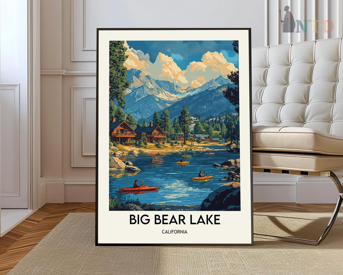Big Bear Lake Travel Poster, Big Bear Lakebig Bear Lake Poster Print ...