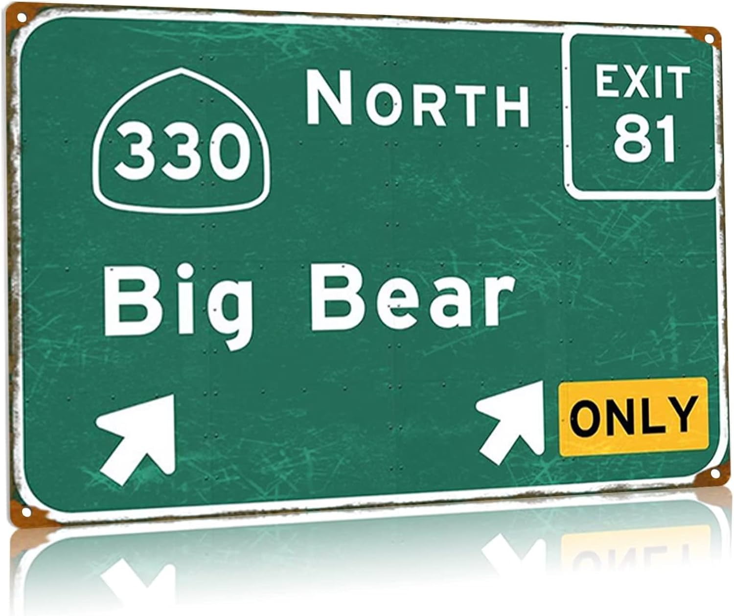 Big Bear Vintage Metal Tin Signs Exit Only Highway Directional Sign ...