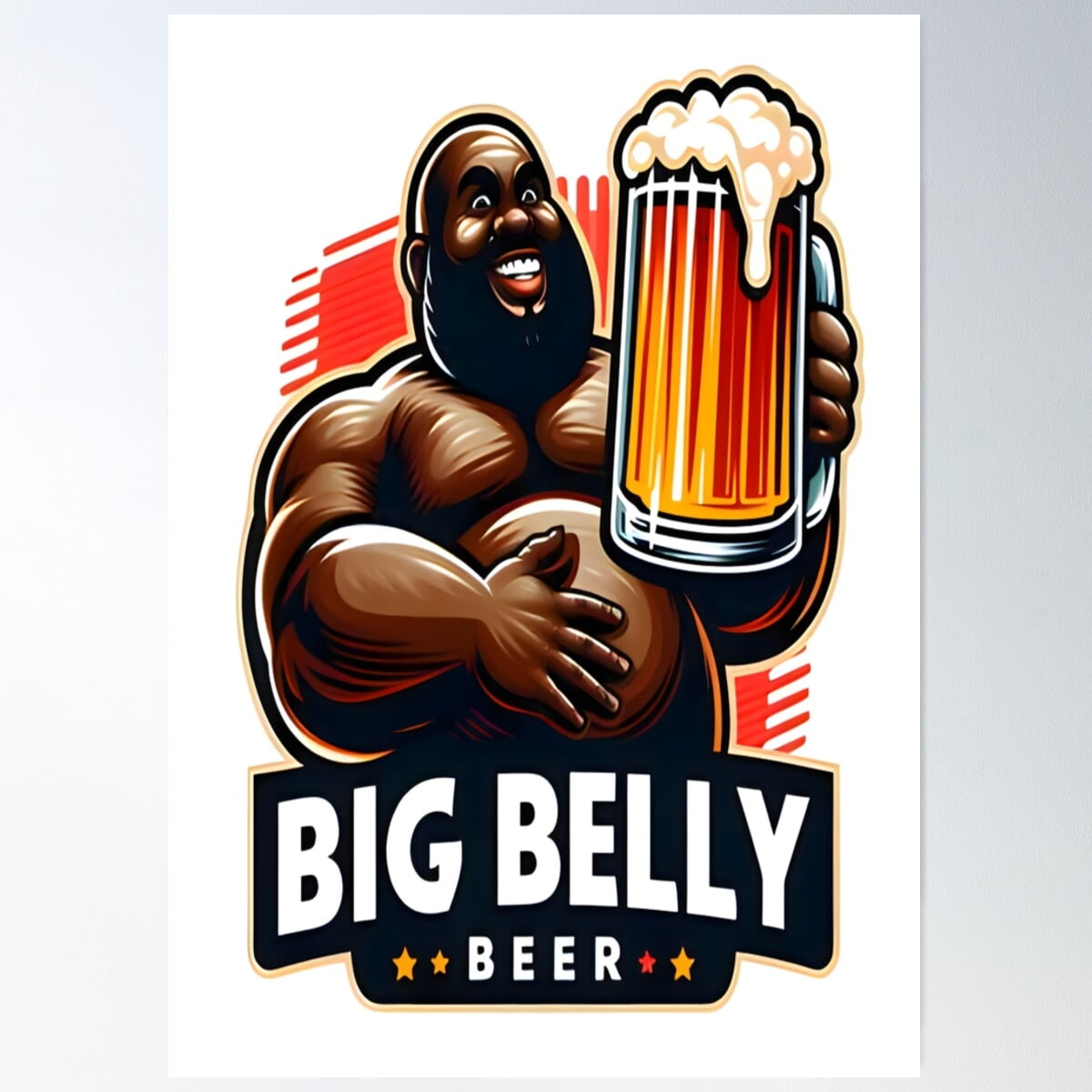 Big Belly Beer Poster Wall Art, Modern Wall Decor For Living Room ...