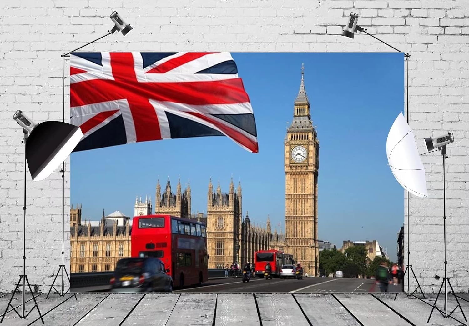 Big Ben Backdrop 9X6Ft Fabric London Street Backdrop British Flag ...