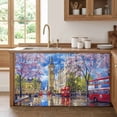 Big Ben Cabinet Curtains 28" W x 51" L Spring Cherry Blossoms Red Bus ...