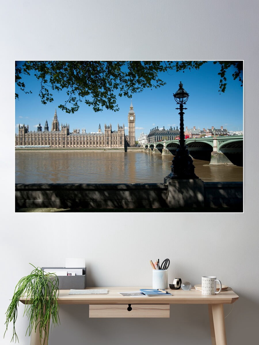 Big Ben From St Thomas' Hospital Gardens London Poster Wall Art, Modern ...