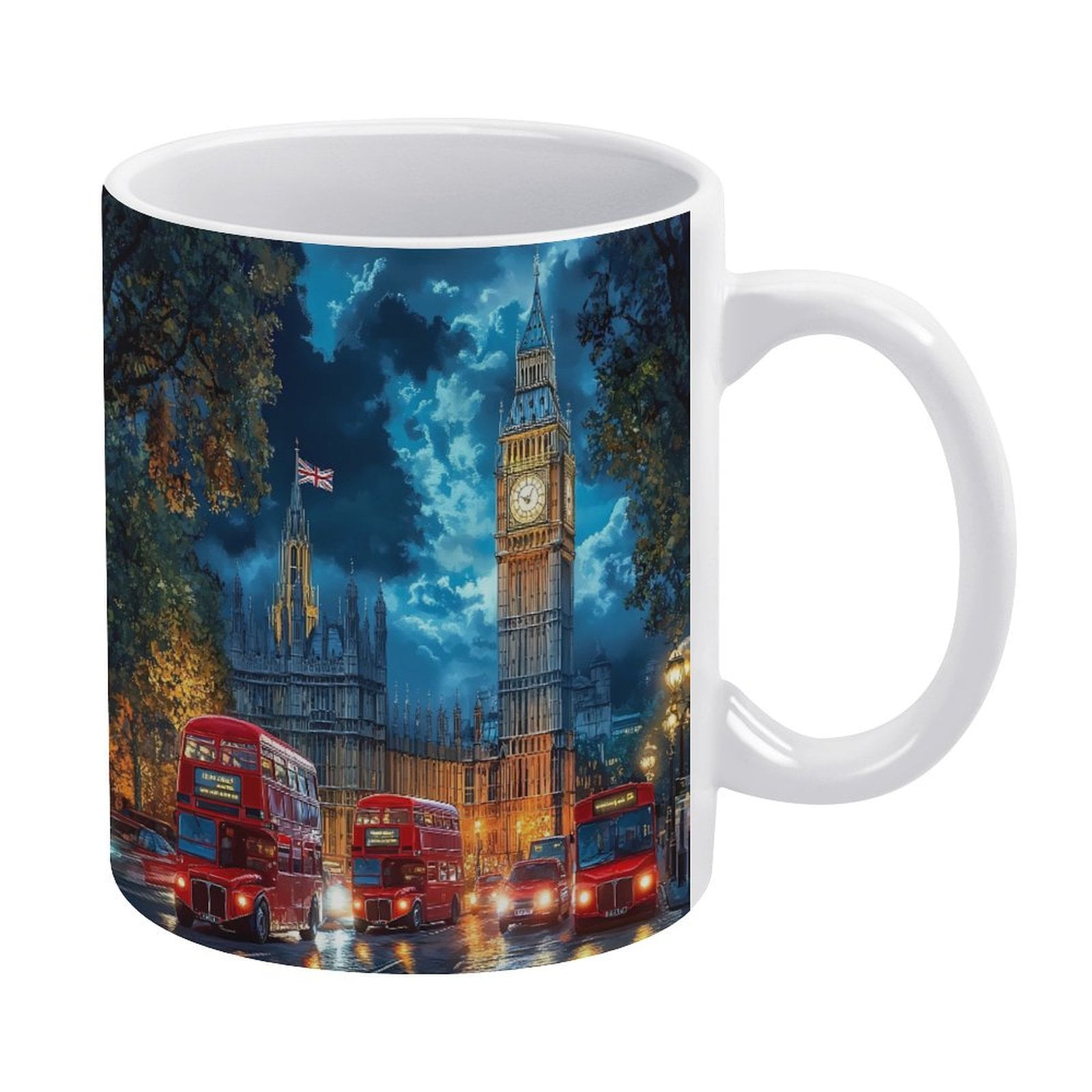 Big Ben London Cityscape 11oz Coffee Mug with Handles Ceramic Tea Cup ...