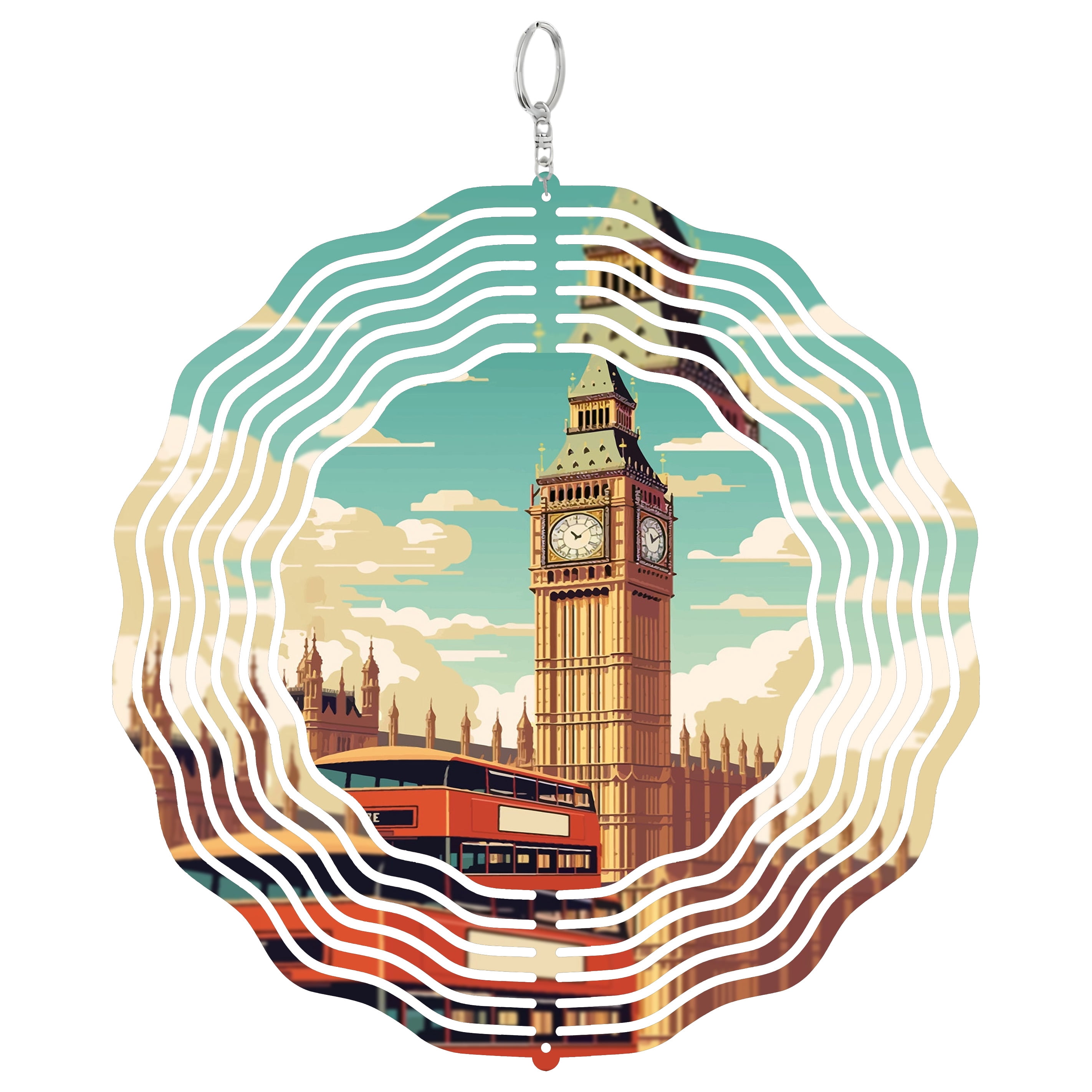 Big Ben London Elizabeth Tower 3D Wind Spinner Stainless Steel Kinetic ...