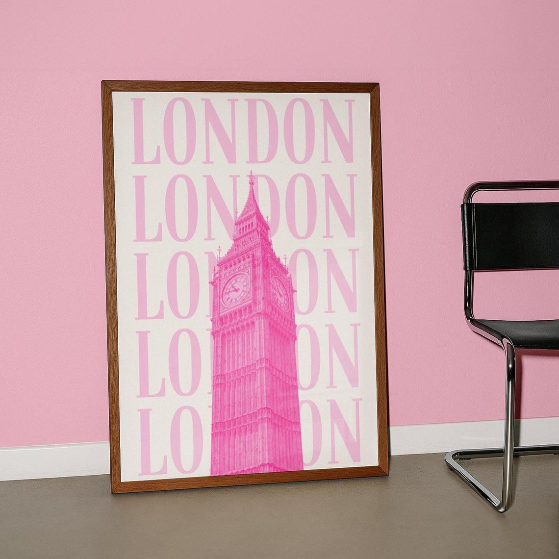 Big Ben Print Pink London Art Girly Travel Print Cute Uk Wall Decor ...