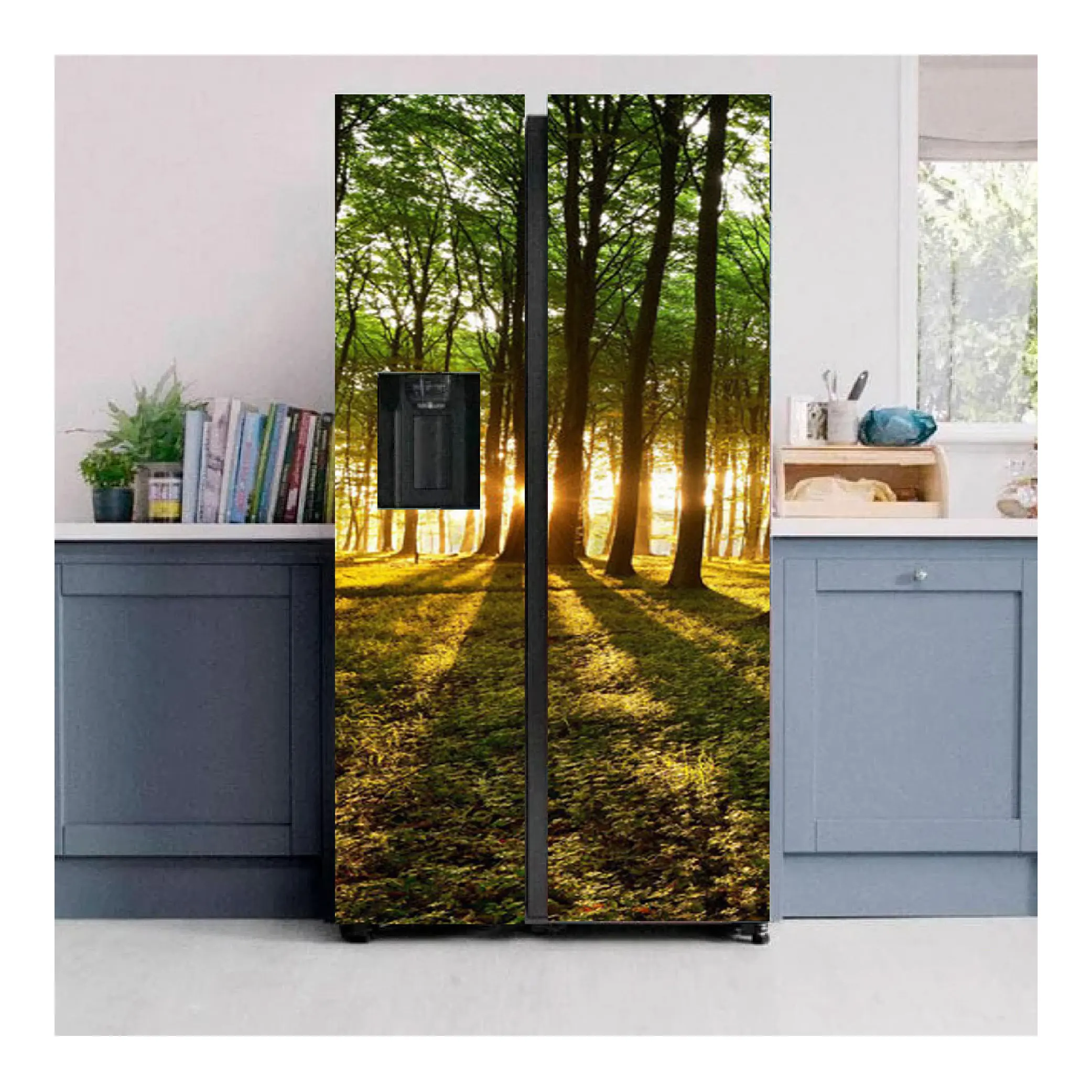 Big Ben Red Bus Urban Landscape Refrigerator Stickers Natural Scenery ...