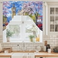 Big Ben Swag Curtain Valance for Windows, Spring Cherry Blossoms Red ...
