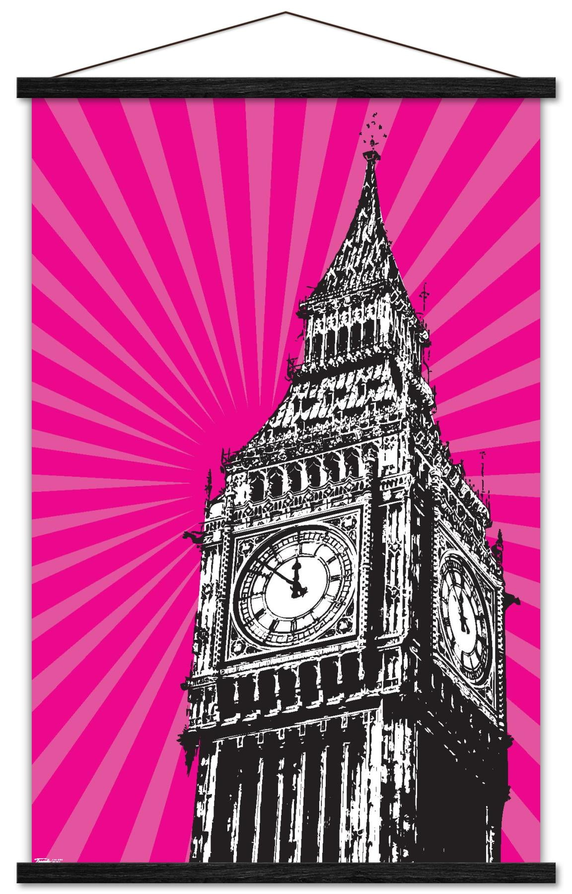 Big Ben Wall Poster with Wooden Magnetic Frame, 22.375" x 34" - Walmart.com