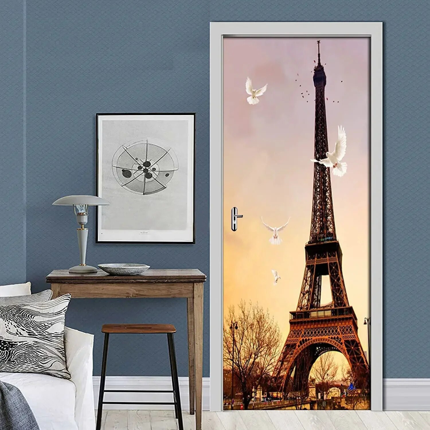 Big Ben door stickers City landscape at night decals city building door ...