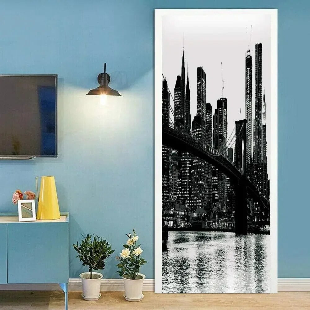 Big Ben door stickers City landscape at night decals city building door ...