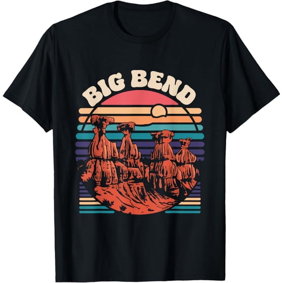 Big Bend National Park Souvenir Texas Outdoors Hiking Retro T-Shirt ...