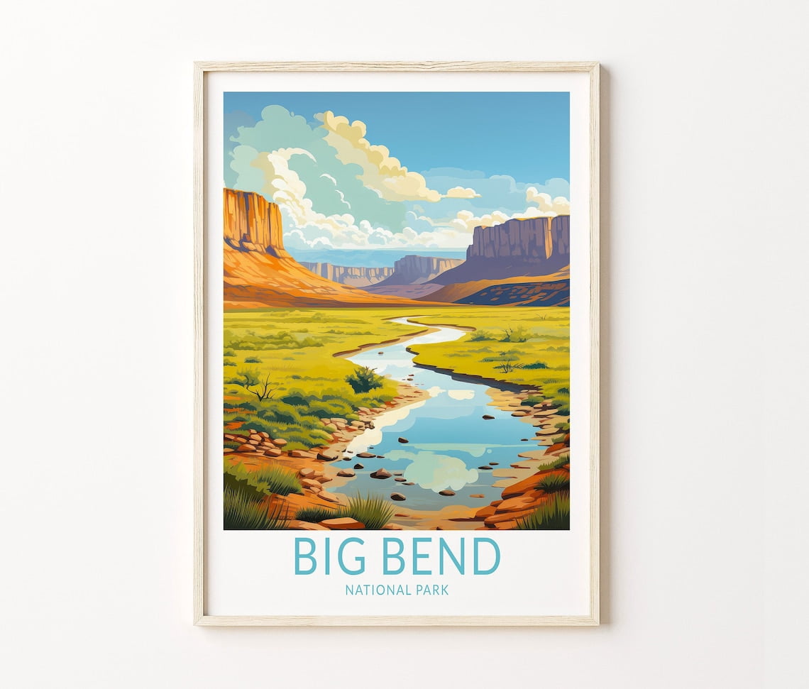 Big Bend National Park Texas Chisos Mountains Desert Wall Art, Unframed ...