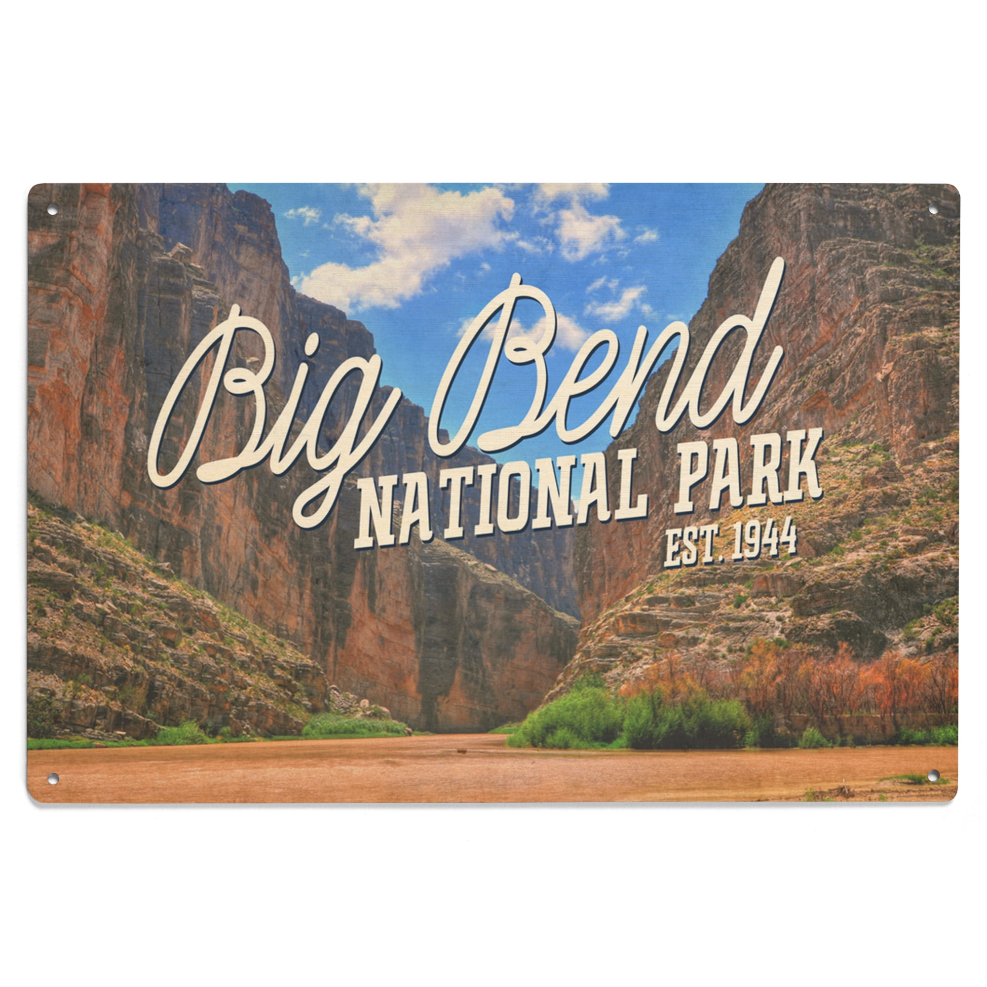 Big Bend National Park, Texas, Rio Grande River, Distressed Script ...