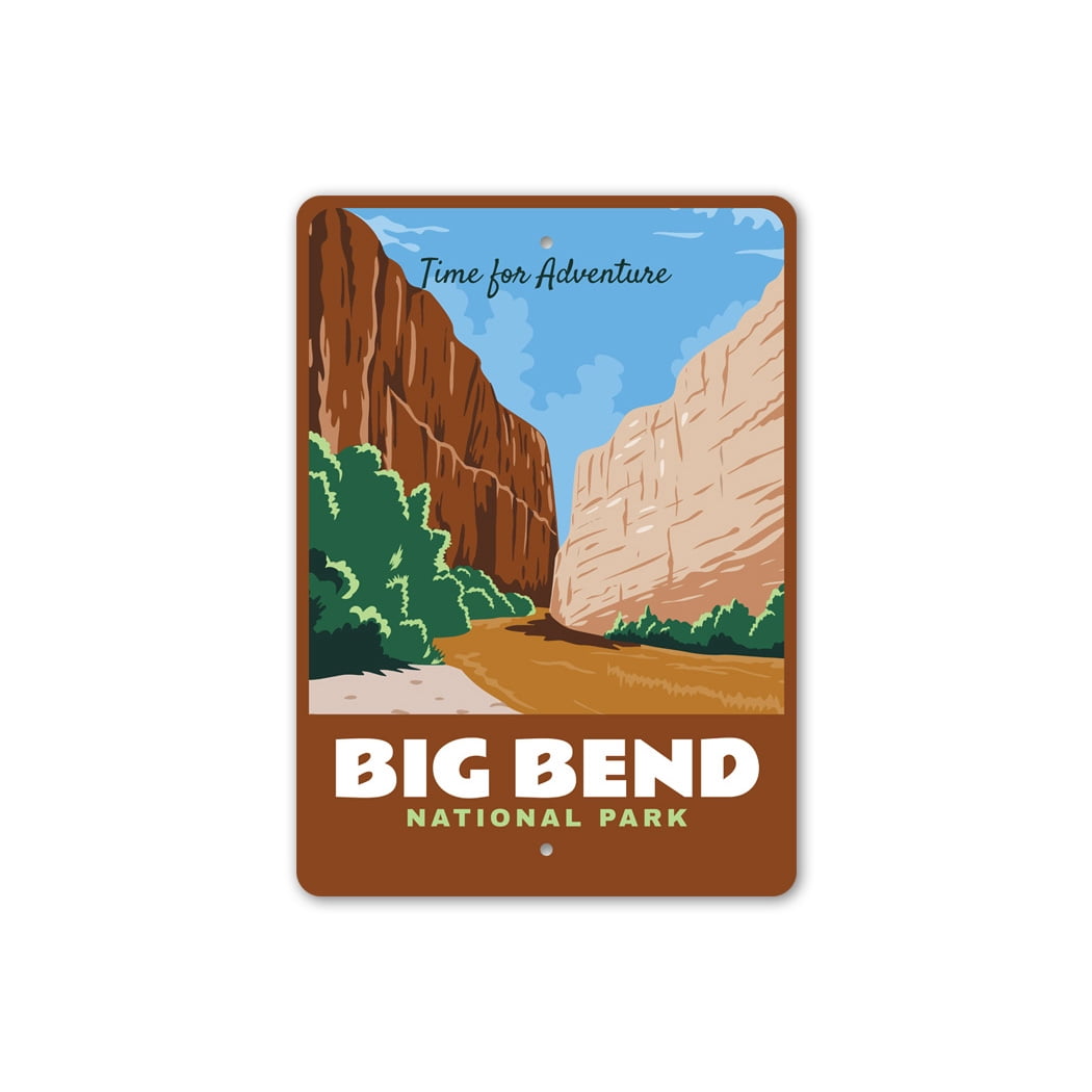 Big Bend National Park Time For Adventure Aluminum Metal Decor Sign ...