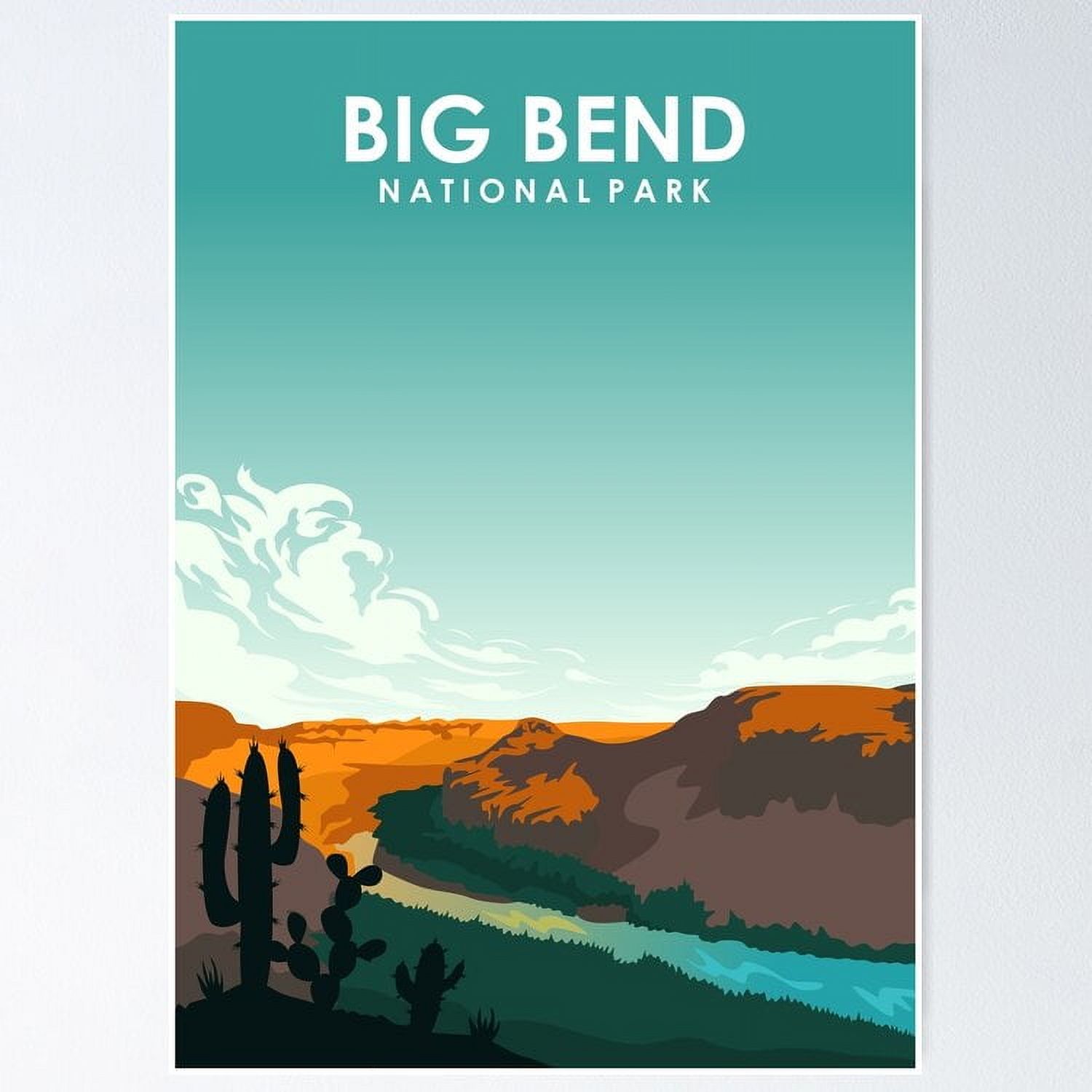 Big Bend National Park Travel Poster Poster, 16x24 UNFRAMED - Walmart.com
