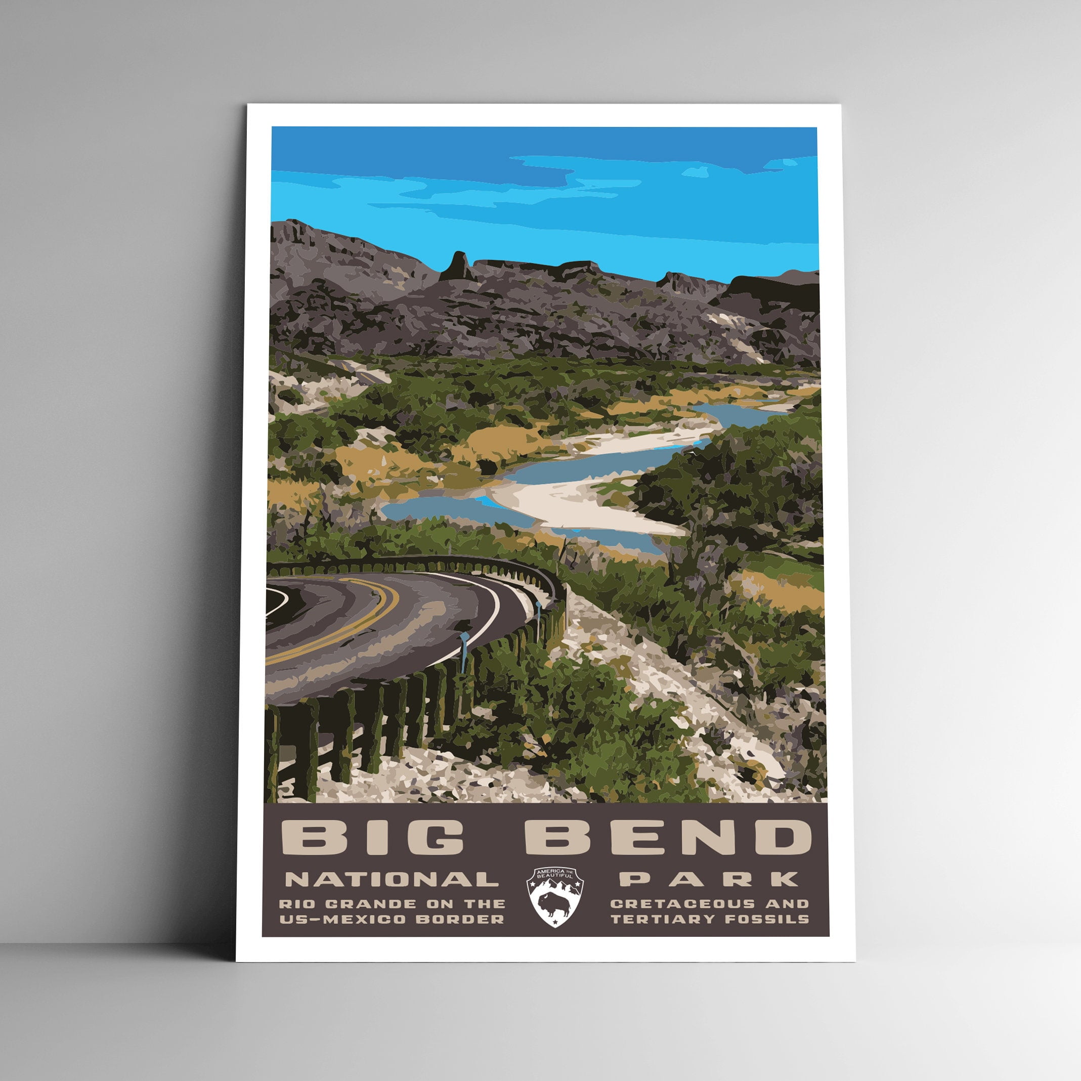 Big Bend National Park Vintage Travel Poster / Postcard WPA Style Retro ...