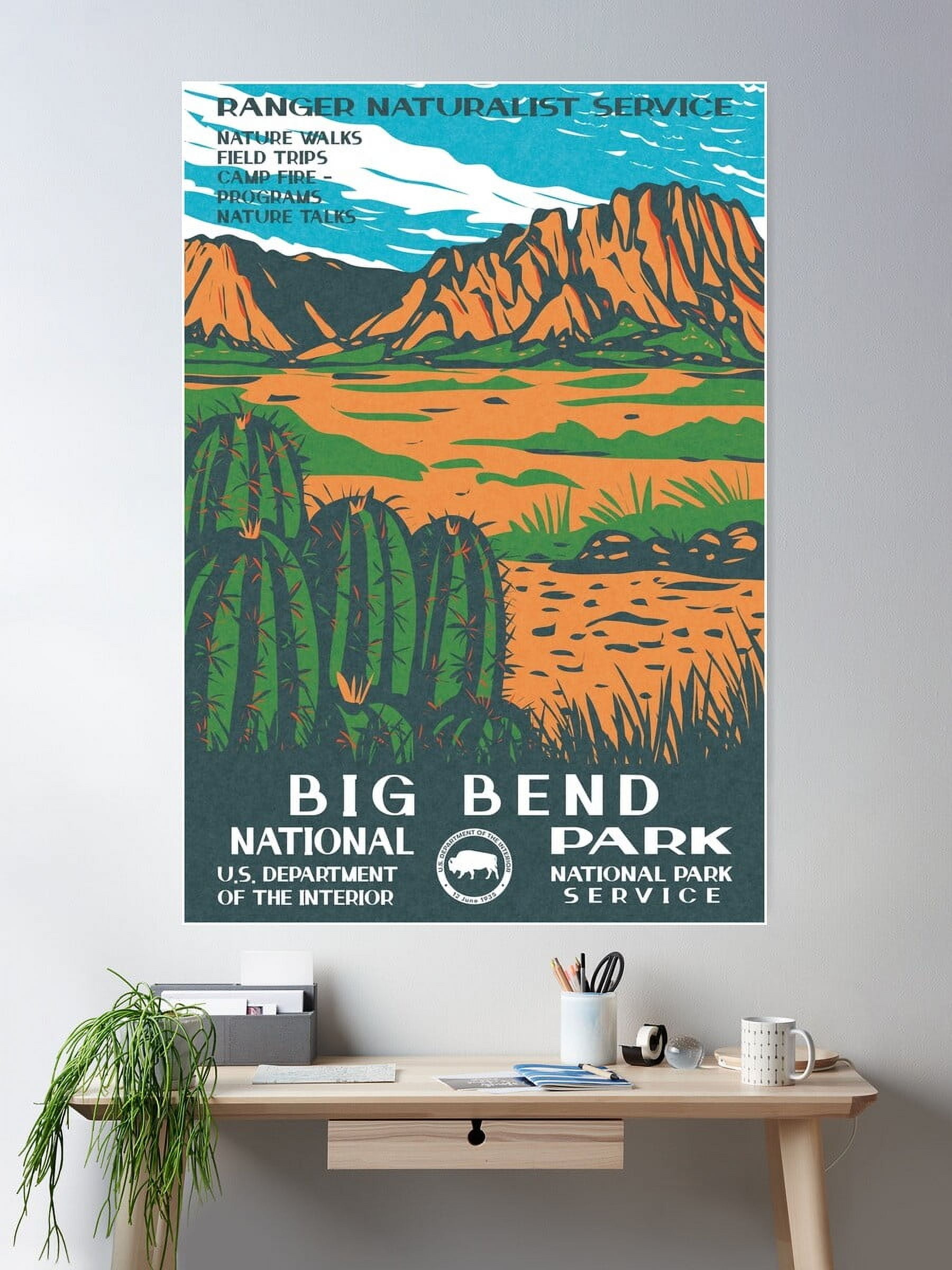 Big Bend National Park Vintage Wpa Poster Poster Wall Art, Modern Wall ...