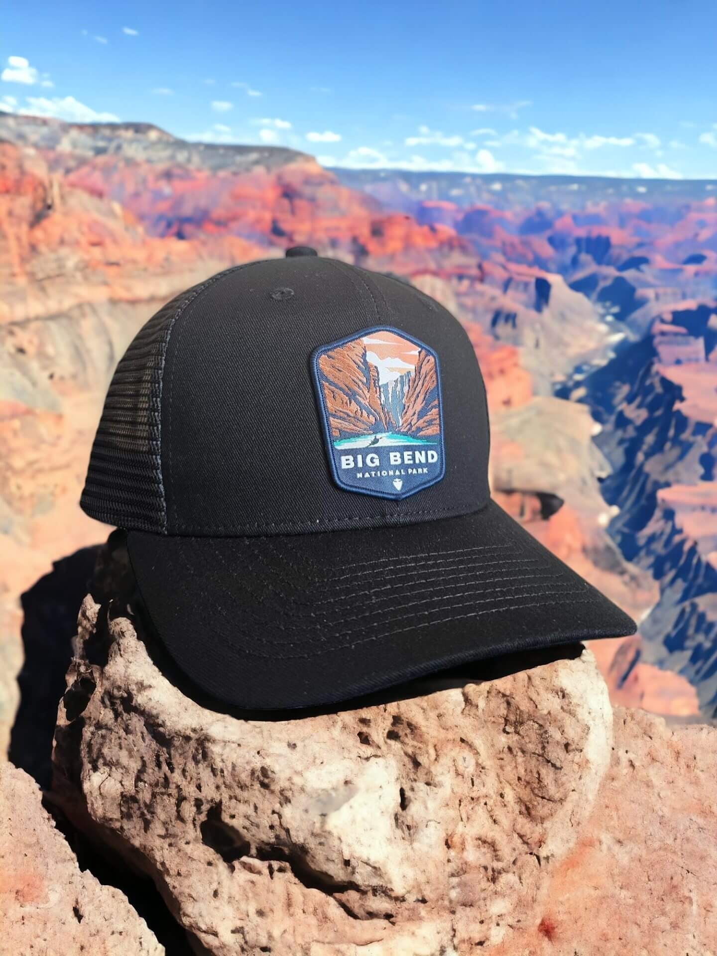 Big Bend Snapback Hat National Park Trucker Gifts Patch - Black on ...