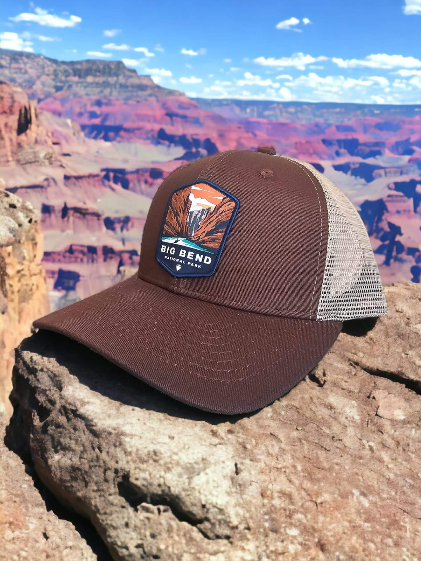 Big Bend Snapback Hat National Park Trucker Gifts Patch - Brown on ...