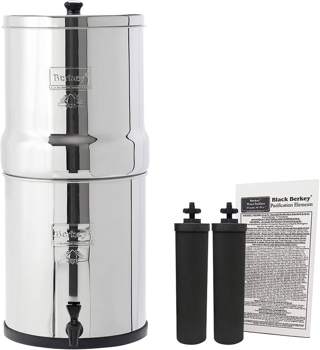 Free Shipping! Big Berkey Gravity Powered Water Filter Purifying System ...