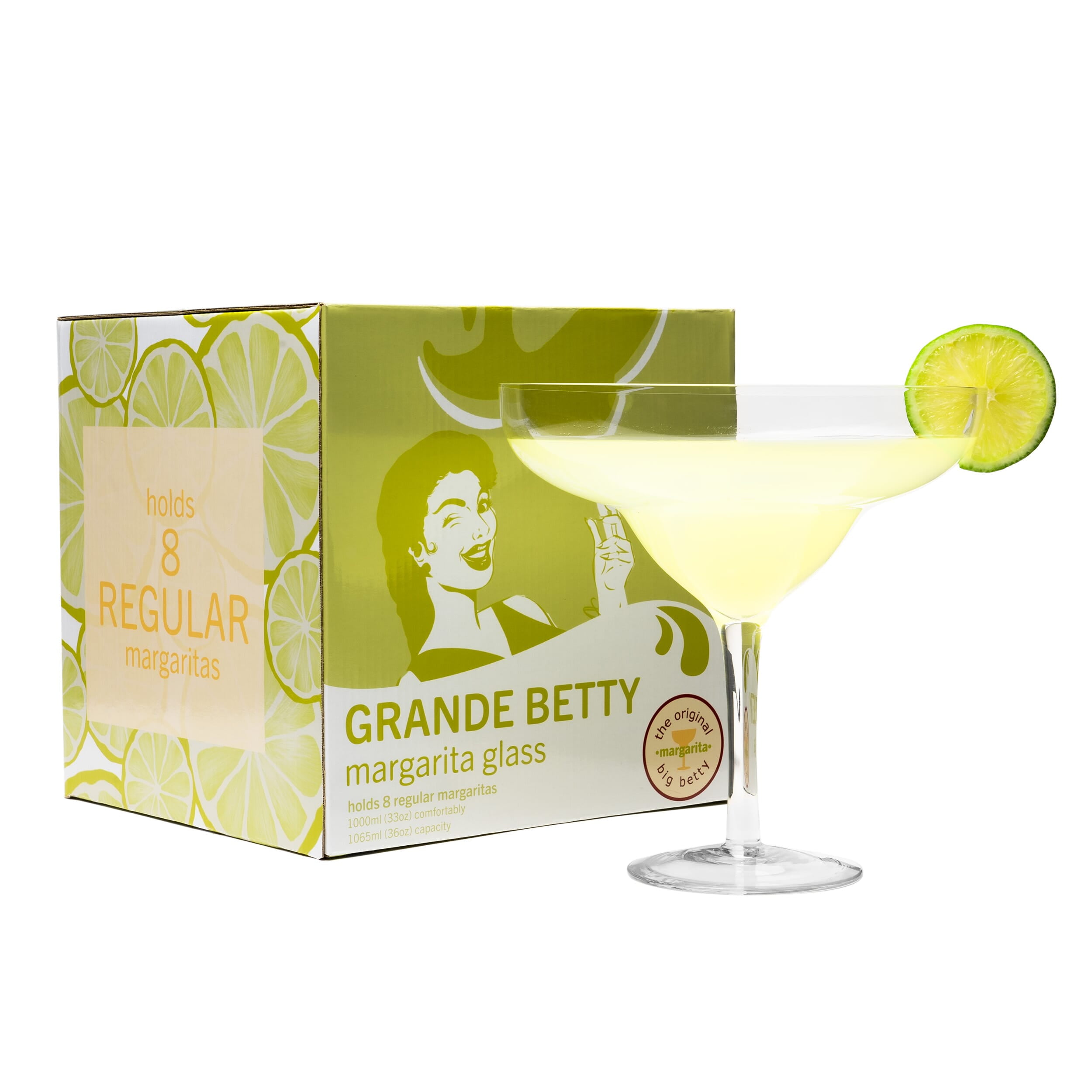 Big Betty - Premium Giant Margarita Glass, Grande Betty, Holds up to 8 ...