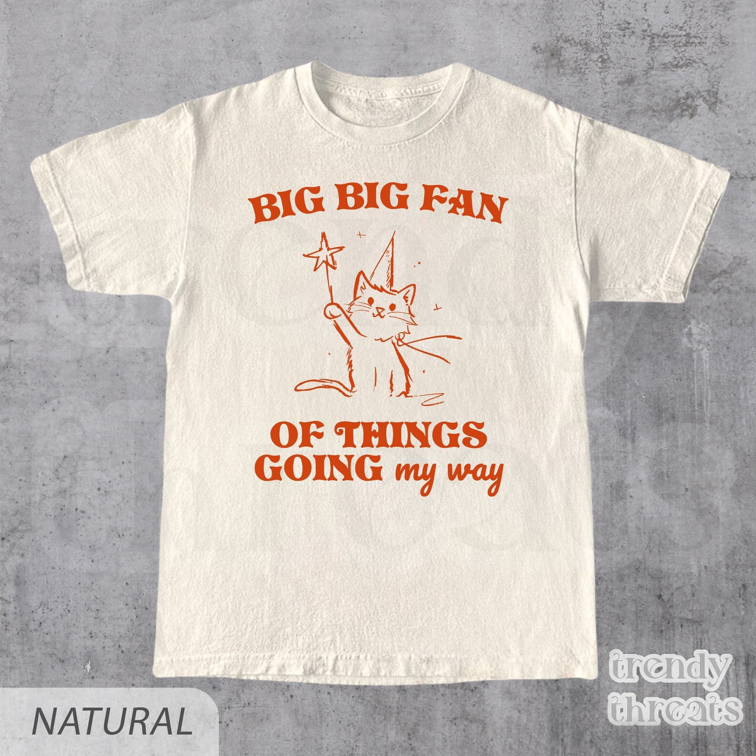 Big Big Fan Of Things Going My Way T-Shirt Cute Princess Cat Tee Retro ...