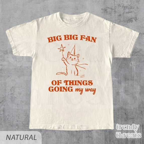 Big Big Fan Of Things Going My Way T-Shirt Cute Princess Cat Tee Retro ...