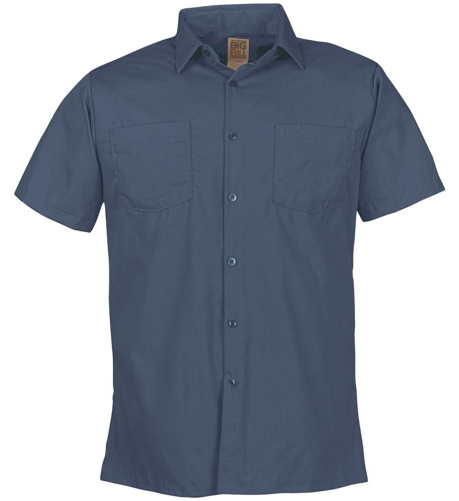 Big Bill 130 Lightweight Poplin Short-Sleeve Industrial Work Shirt-Post ...