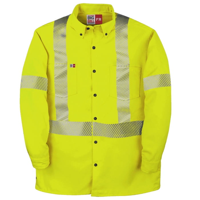 Big Bill 148BDTY7 High Visibility Button-Down Dress Shirt with ...